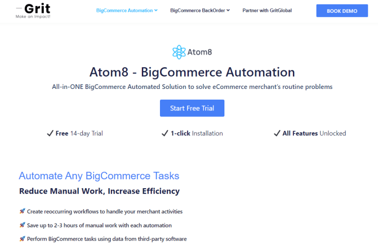 Atom8 - Best UI Path Studio Alternative for BigCommerce - GritGlobal | Make an Impact